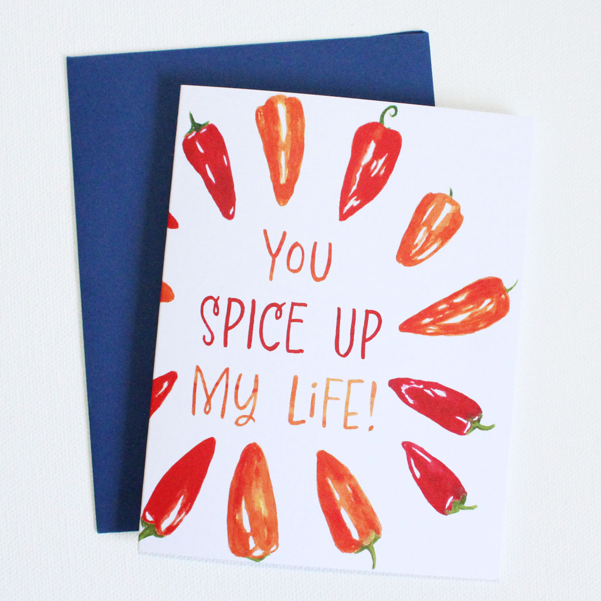 Watercolor Card "You Spice Up My Life!" - Print - Kaya Jewelry with a Heart
